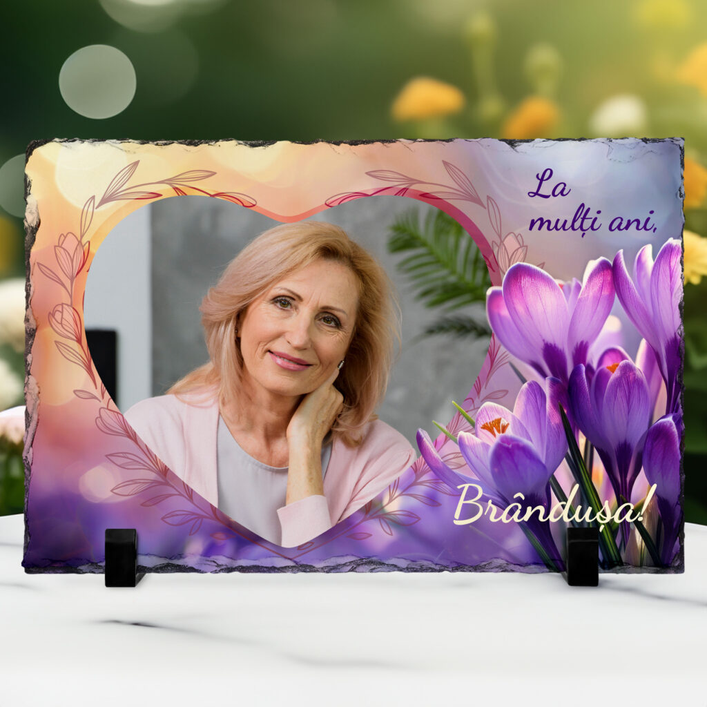Breloc cu text și o poză + nr auto - Cataleya Gift